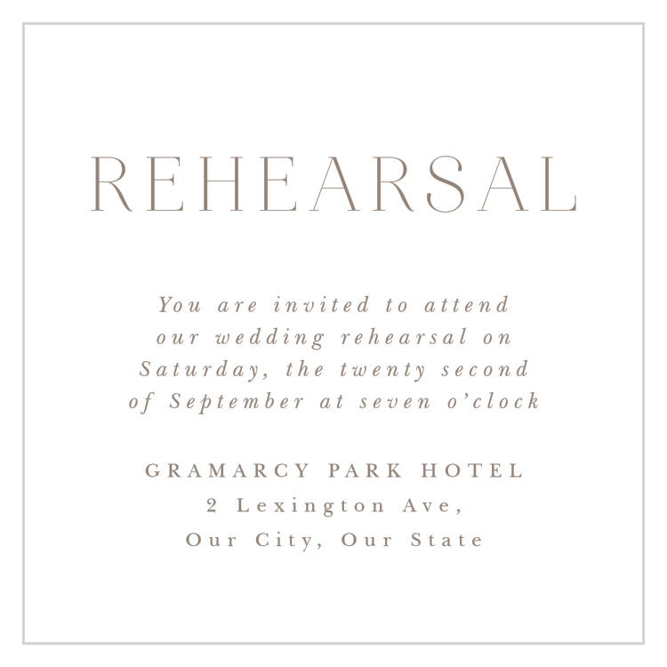 Lasting Tradition Rehearsal Cards by Basic Invite