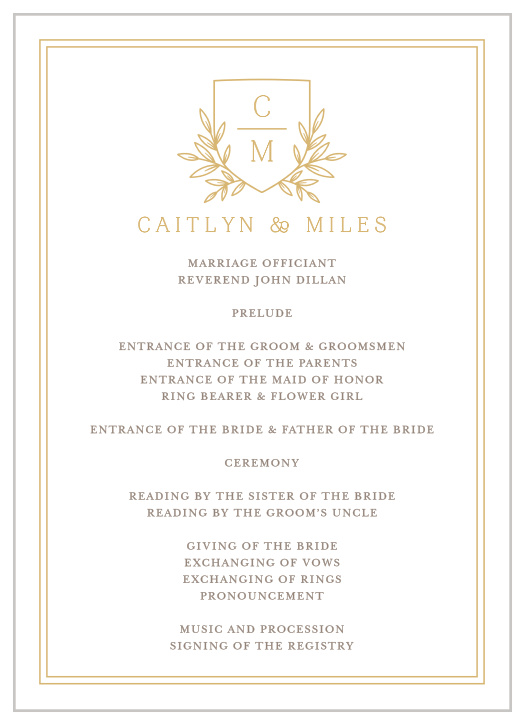 Botanical Crest Wedding Invitations by Basic Invite