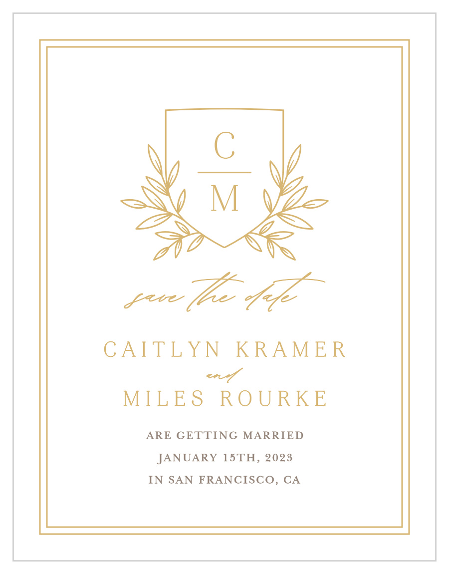 Botanical Crest Save the Date Magnets by Basic Invite