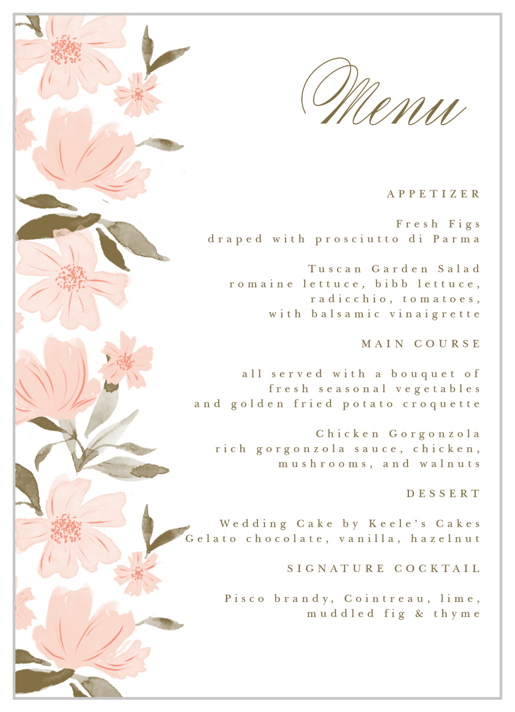 Sprint Bounty Wedding Menus by Basic Invite