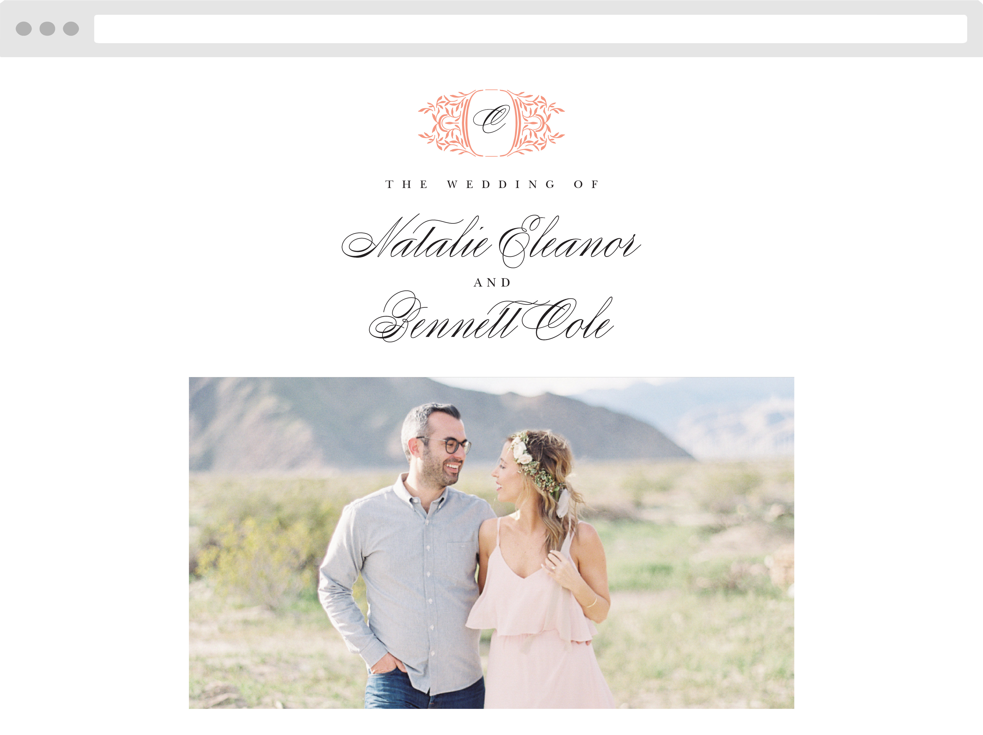 Fancy Filigree Wedding Website by Basic Invite