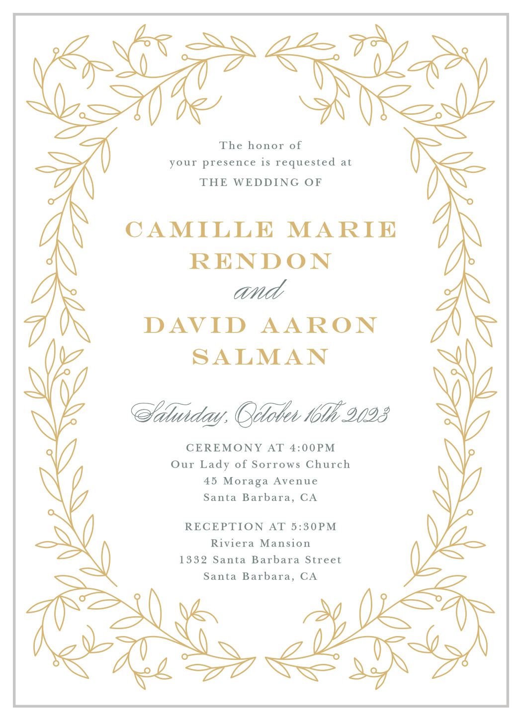 Swirling Vines Wedding Invitations by Basic Invite