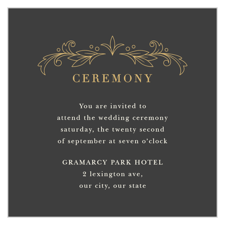 Ornate Baroque Ceremony Cards by Basic Invite