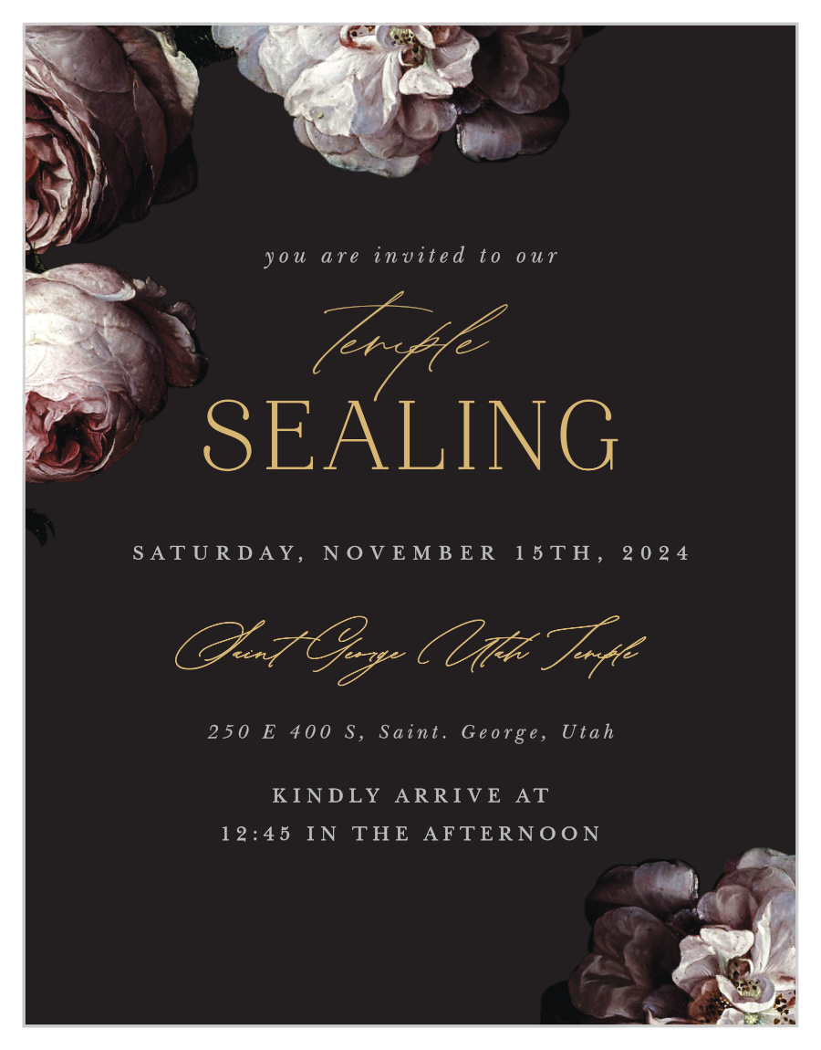 Moody Florals LDS Temple Sealing Cards by Basic Invite