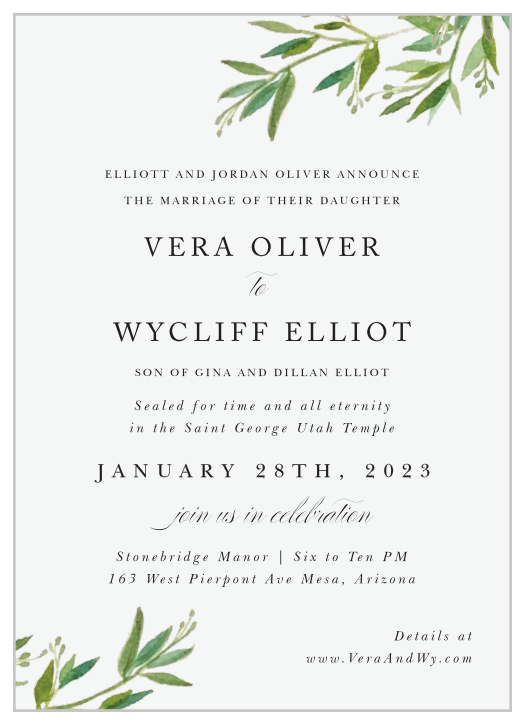 LDS Wedding Invitations and Announcements