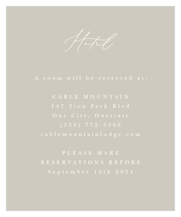 Golden Crest Accommodation Cards by Basic Invite