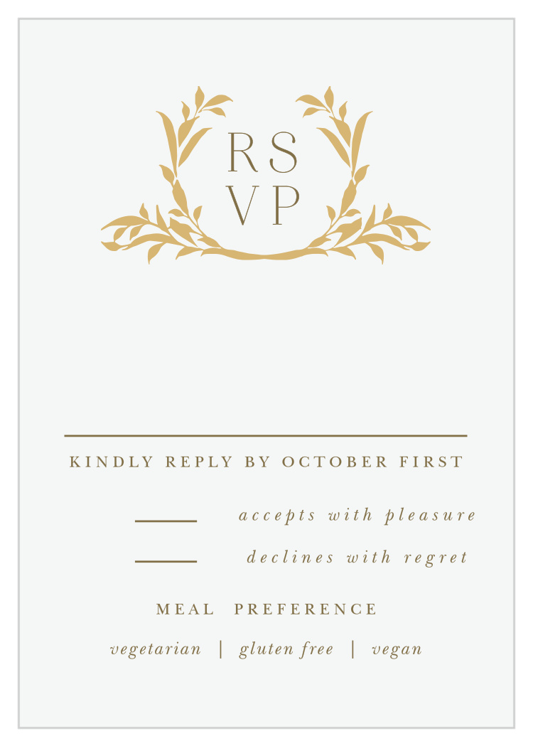 Golden Crest Response Cards by Basic Invite
