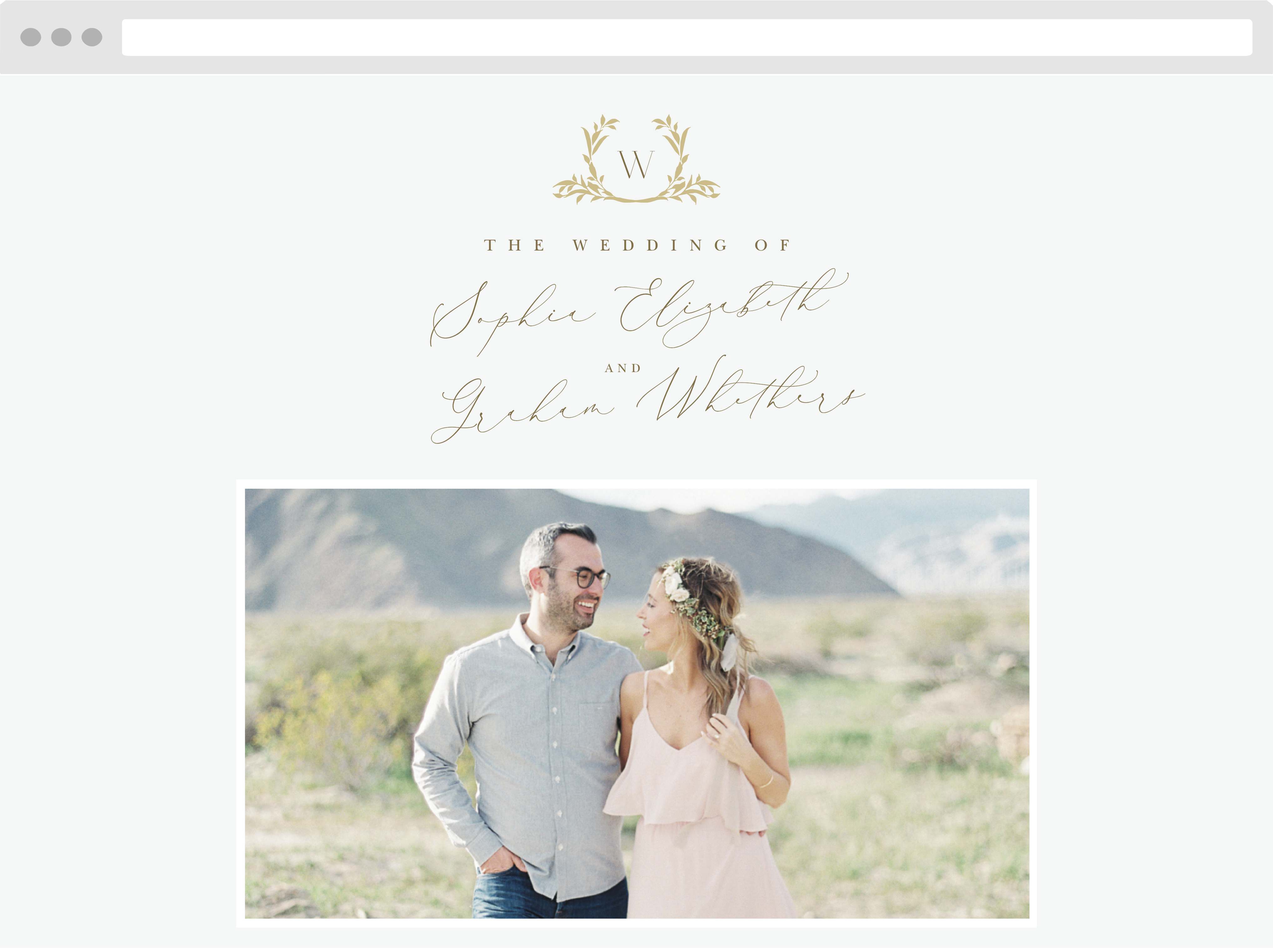 Golden Crest Wedding Website by Basic Invite