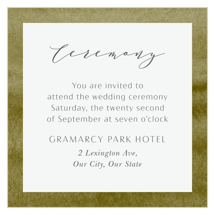 Evergreen Leaves LDS Ceremony Cards by Basic Invite