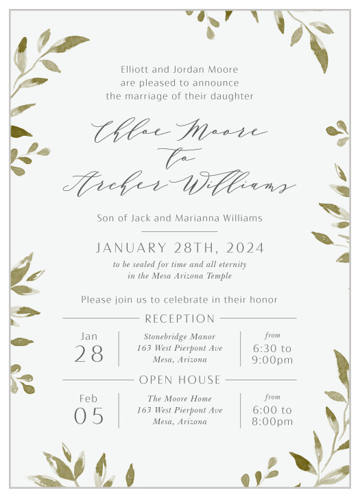 LDS Wedding Invitations and Announcements