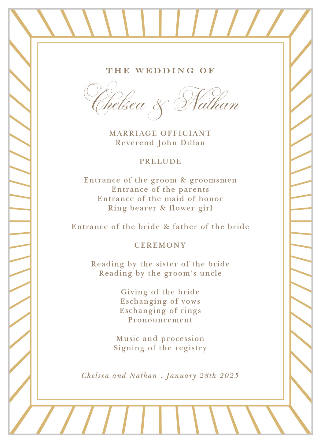 Shining Light LDS Wedding Programs by Basic Invite