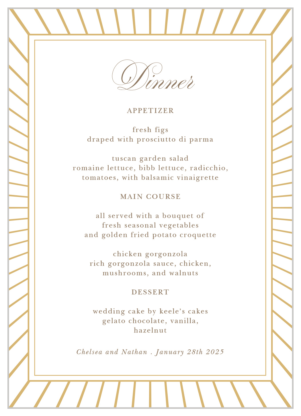 Shining Light LDS Wedding Menus by Basic Invite