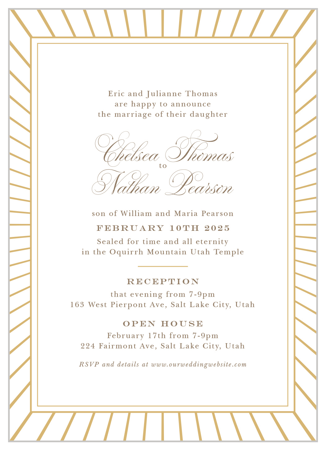 Shining Light LDS Wedding Invitations by Basic Invite