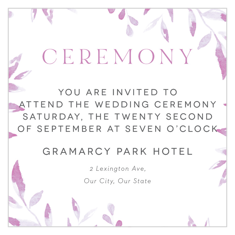 Painted Foliage LDS Ceremony Cards by Basic Invite