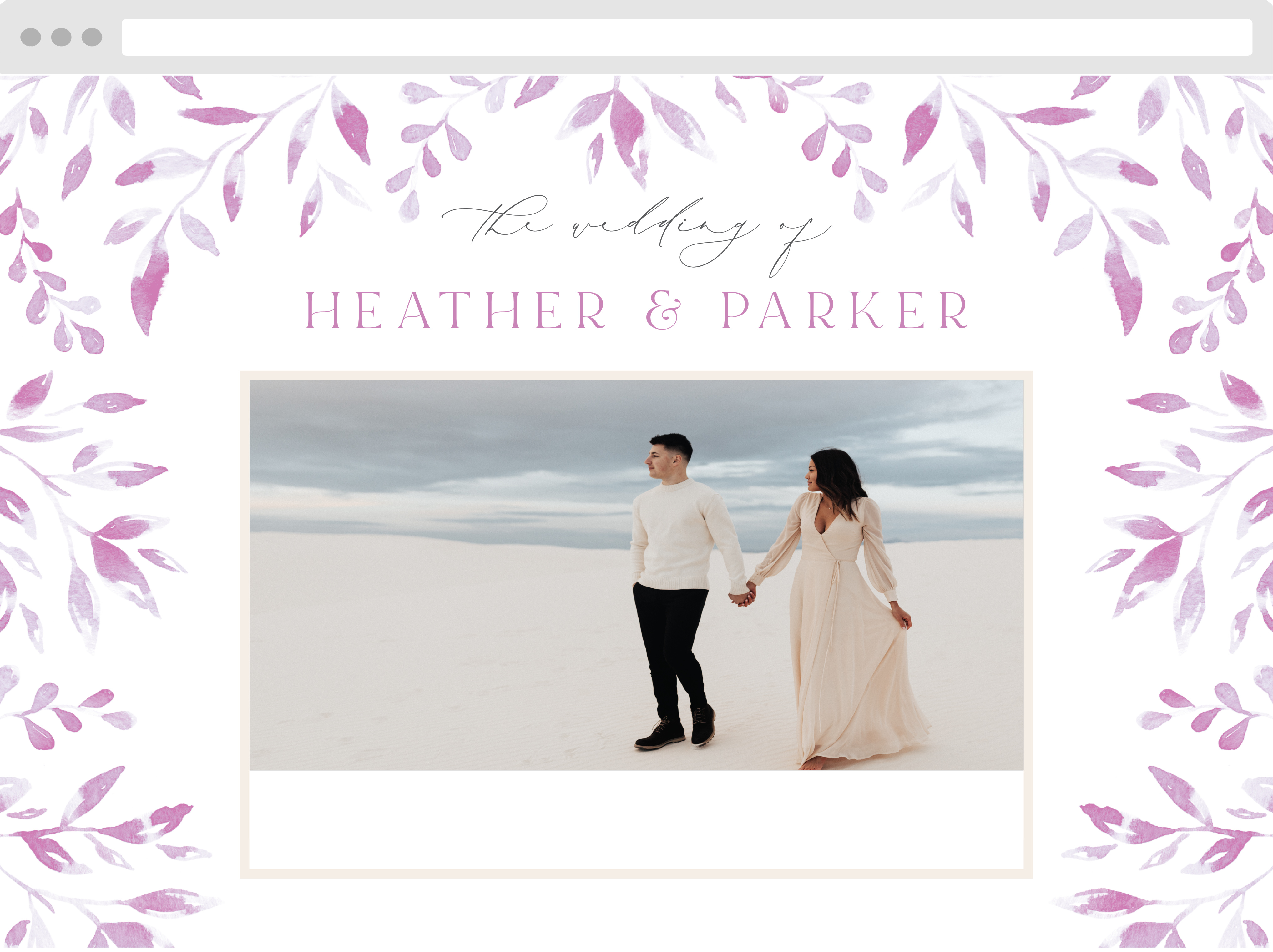 Painted Foliage LDS Wedding Website by Basic Invite