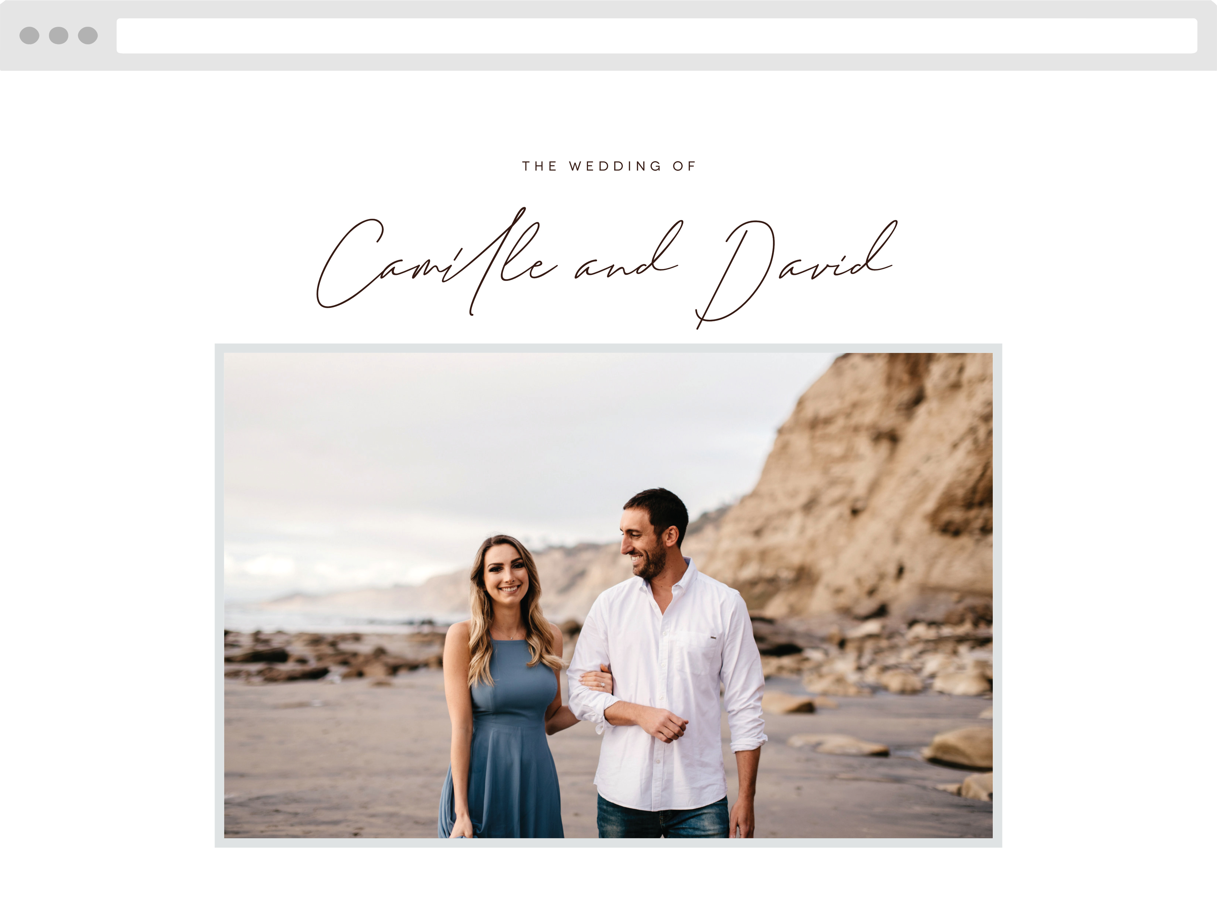 Names in Script LDS Wedding Website by Basic Invite