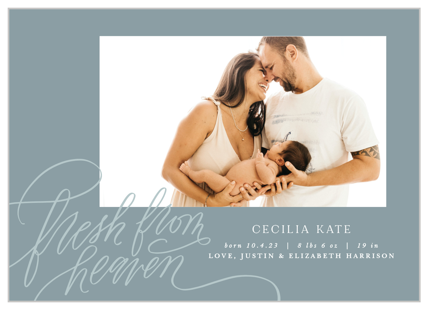 Fresh From Heaven Birth Announcements by Basic Invite