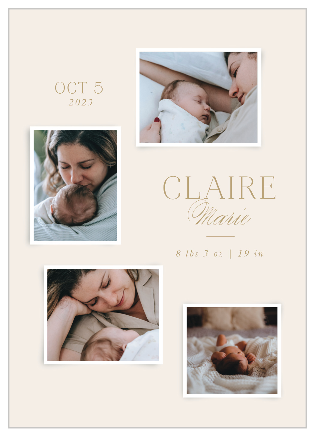 Collected Memories Birth Announcements by Basic Invite