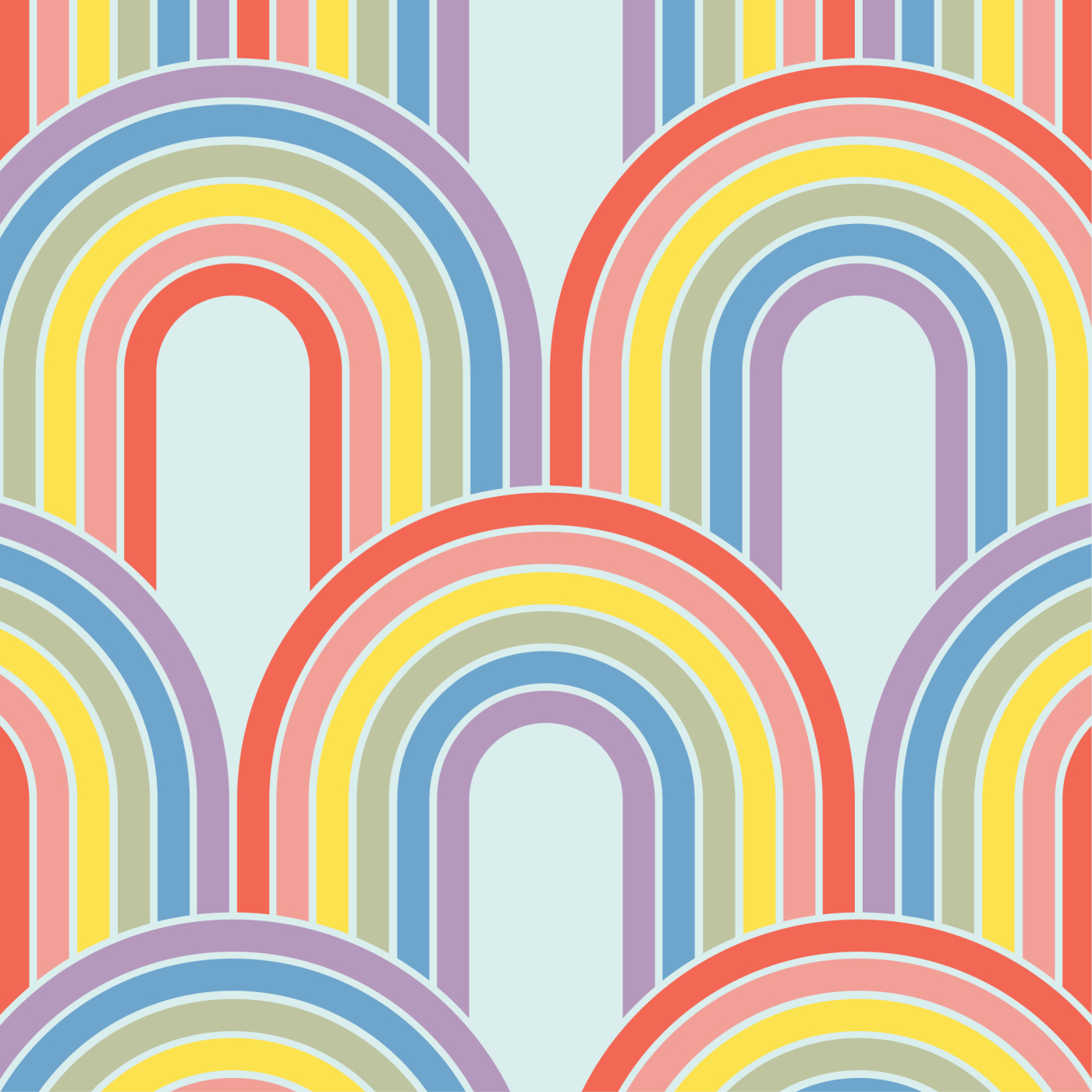 Rainbow Row Peel and Stick Removable Wallpaper | Love vs. Design