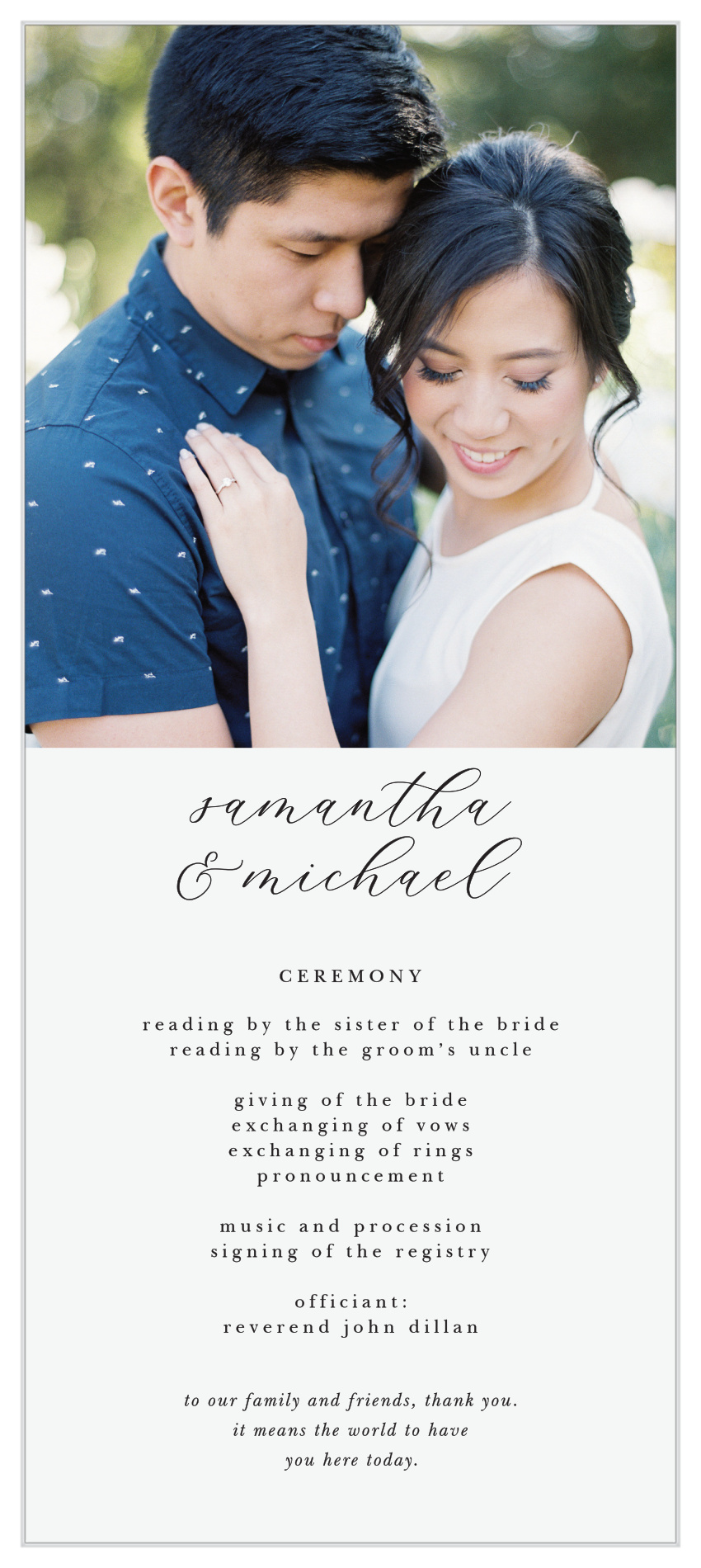 Stacked Photo Tea Wedding Programs by Basic Invite