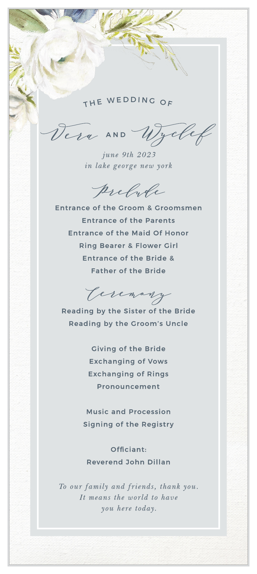 Oil Paint Textured Tea Wedding Programs by Basic Invite