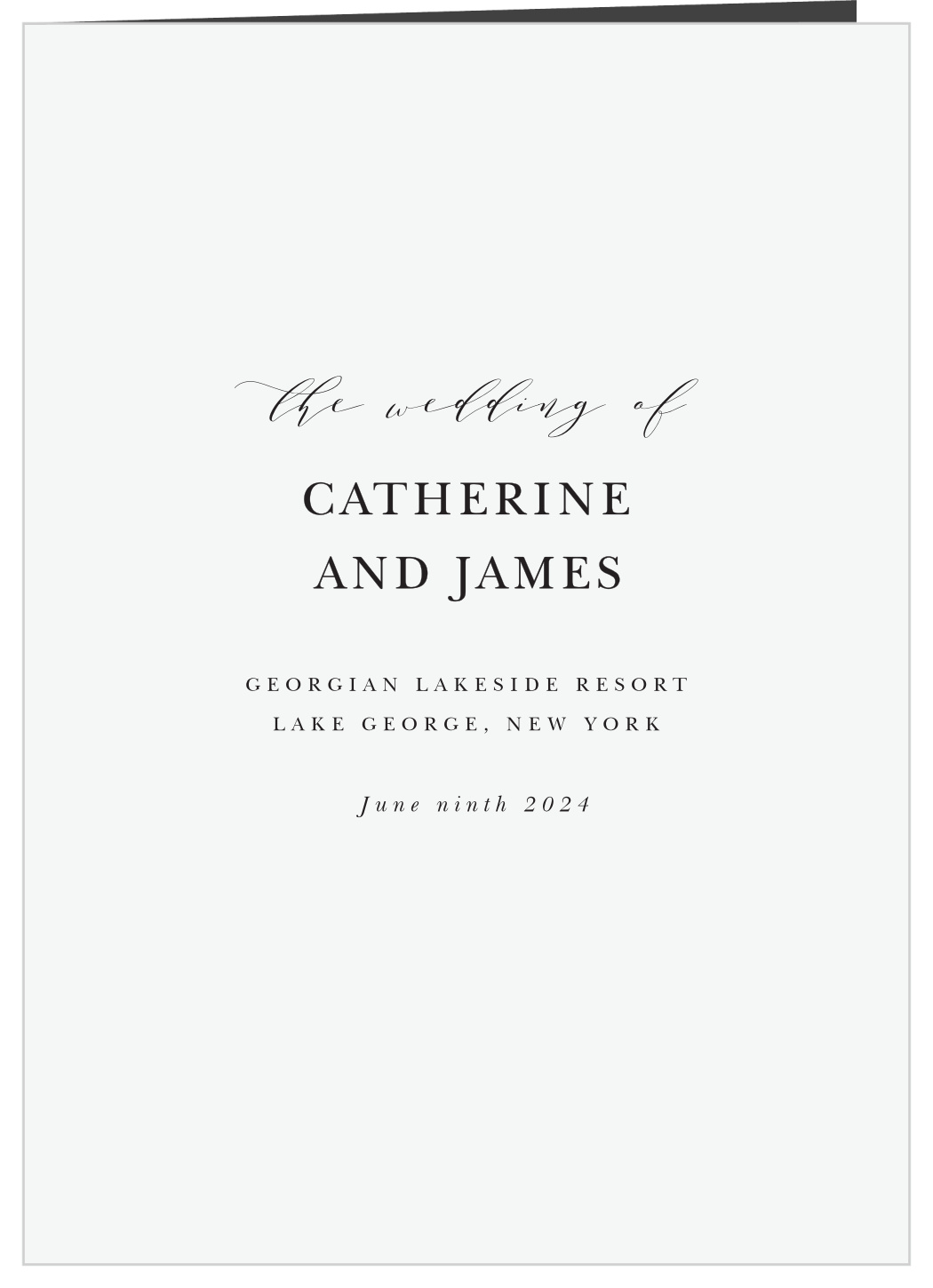 Classic Simplicity Folded Wedding Programs by Basic invite