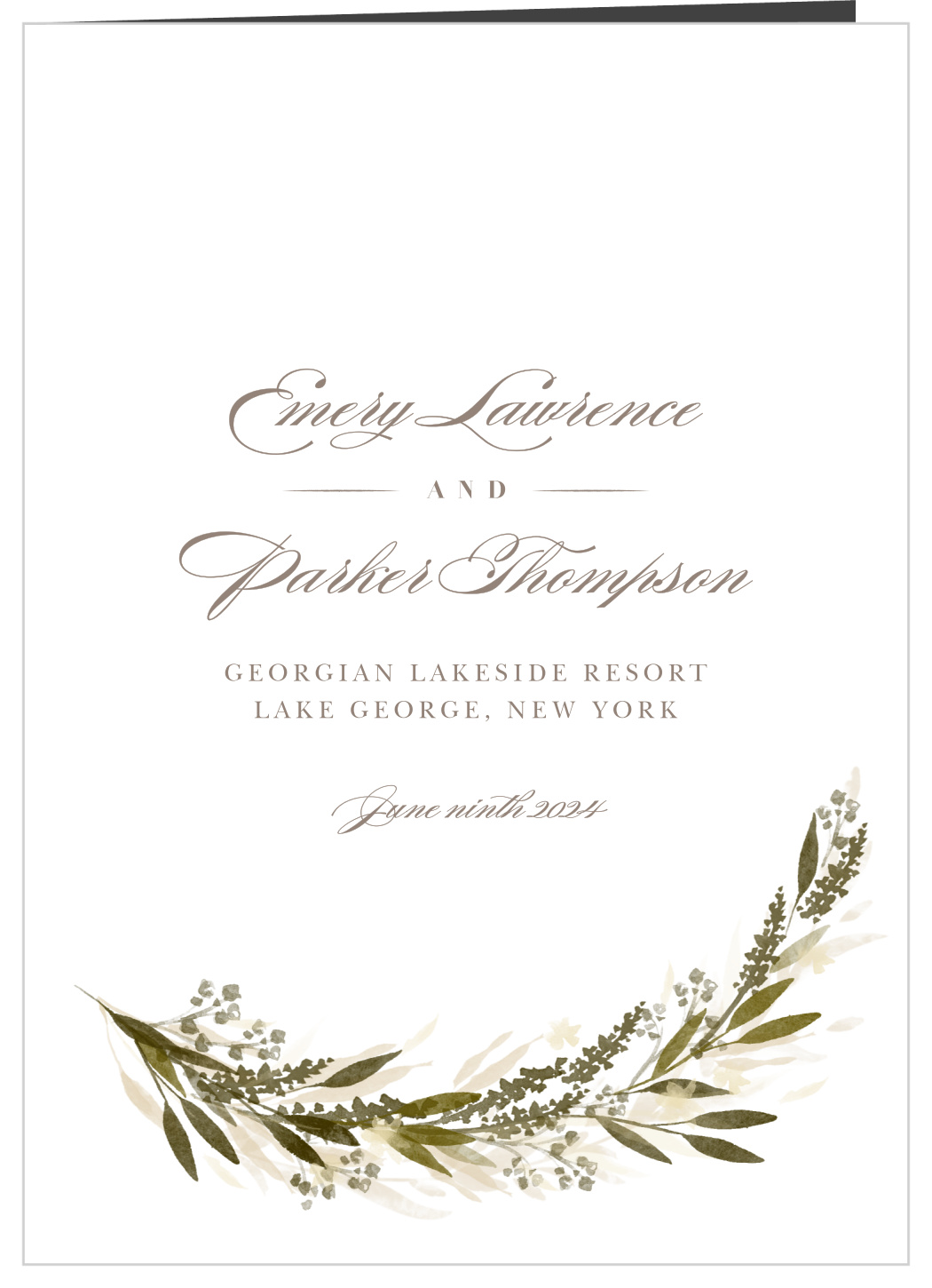Elegant Wreath Folded Wedding Programs by Basic invite