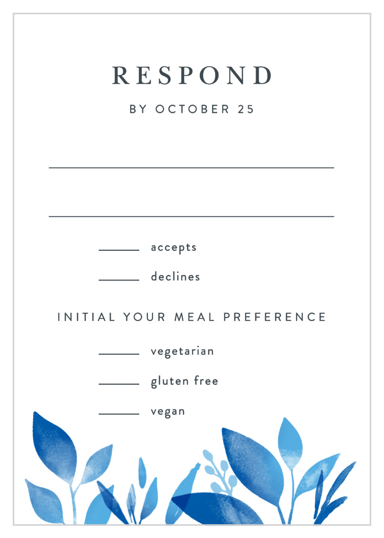 Botanic Love Response Cards by Basic Invite