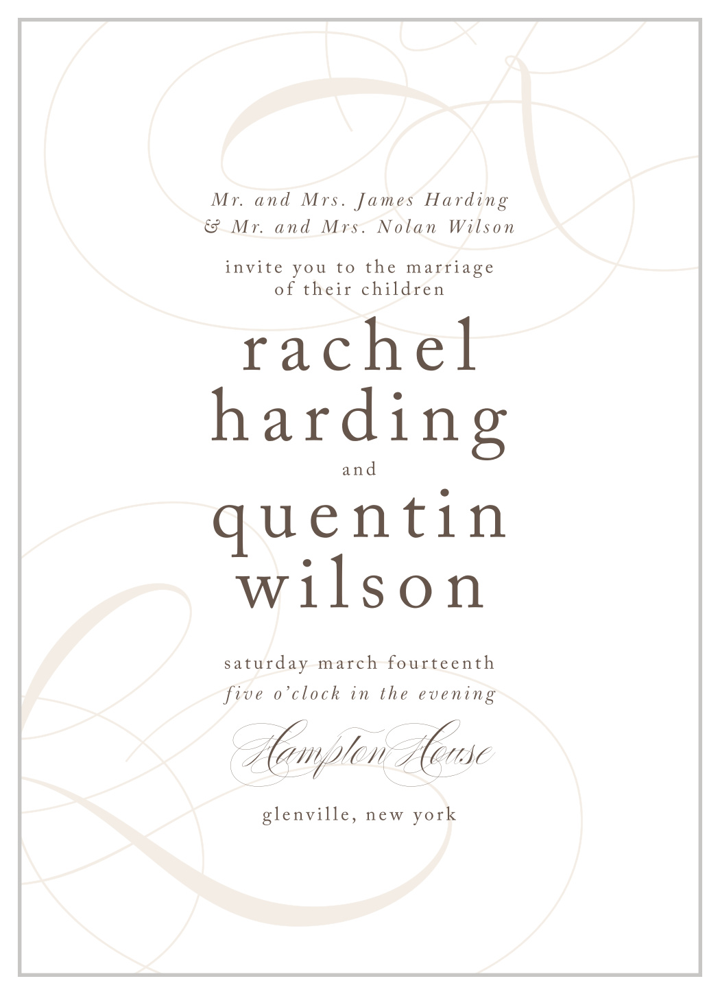 Charming Script Wedding Invitations by Basic Invite