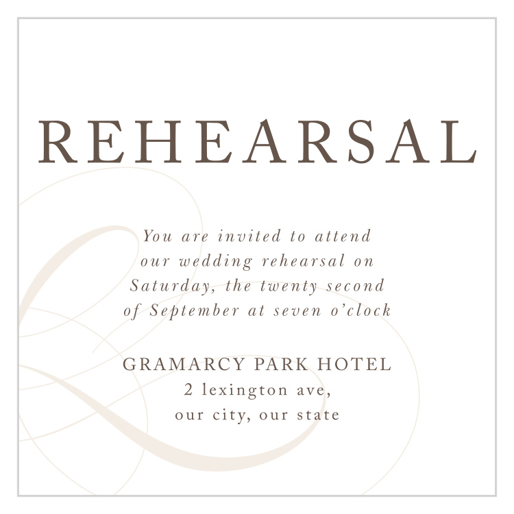Charming Script Rehearsal Cards by Basic Invite