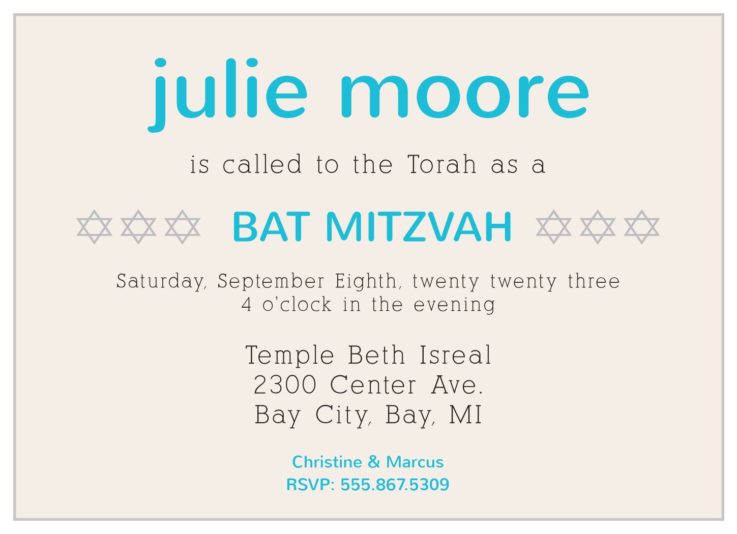 Simply Modern Bat Mitzvah Invitations by Basic Invite