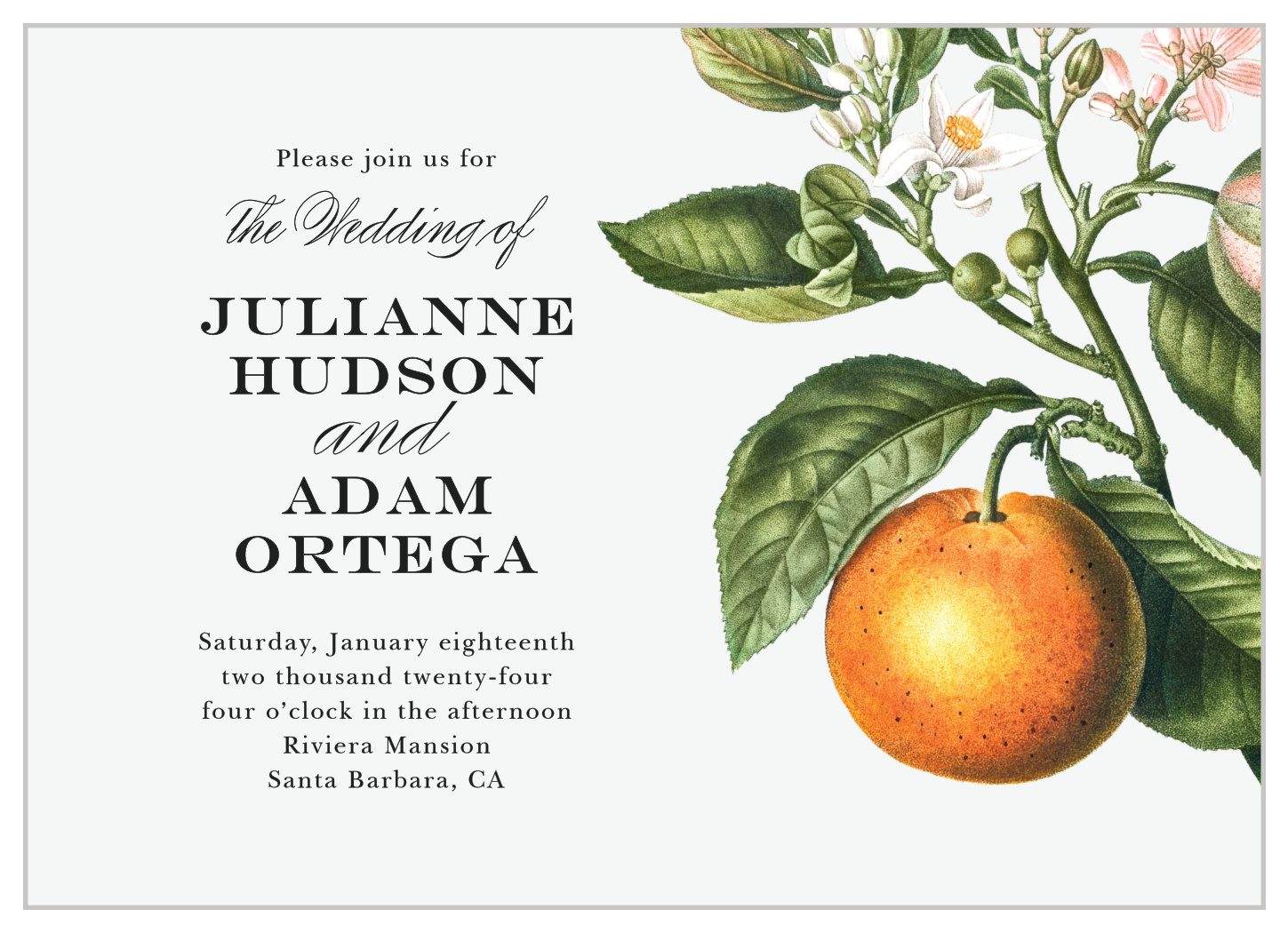 Citrus Celebration Wedding Invitations by Basic Invite