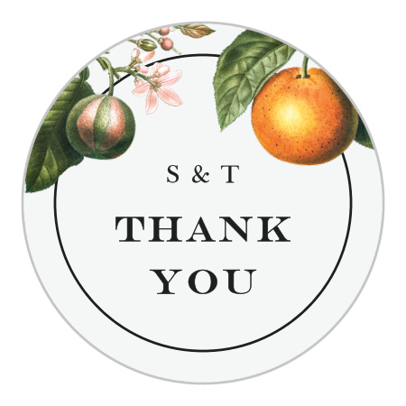 Citrus Celebration Wedding Stickers by Basic Invite