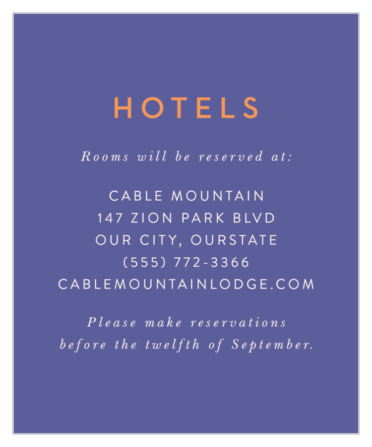 Fluid Florals Accommodation Cards by Basic Invite