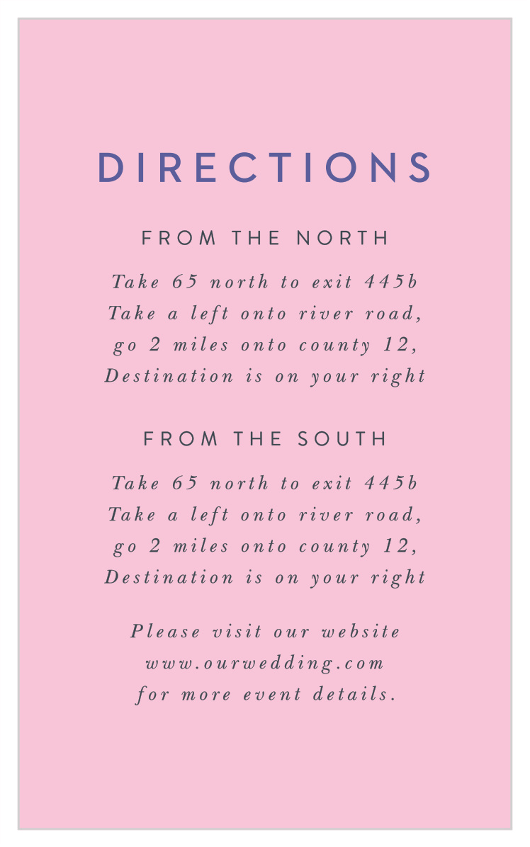 Fluid Florals Direction Cards by Basic Invite