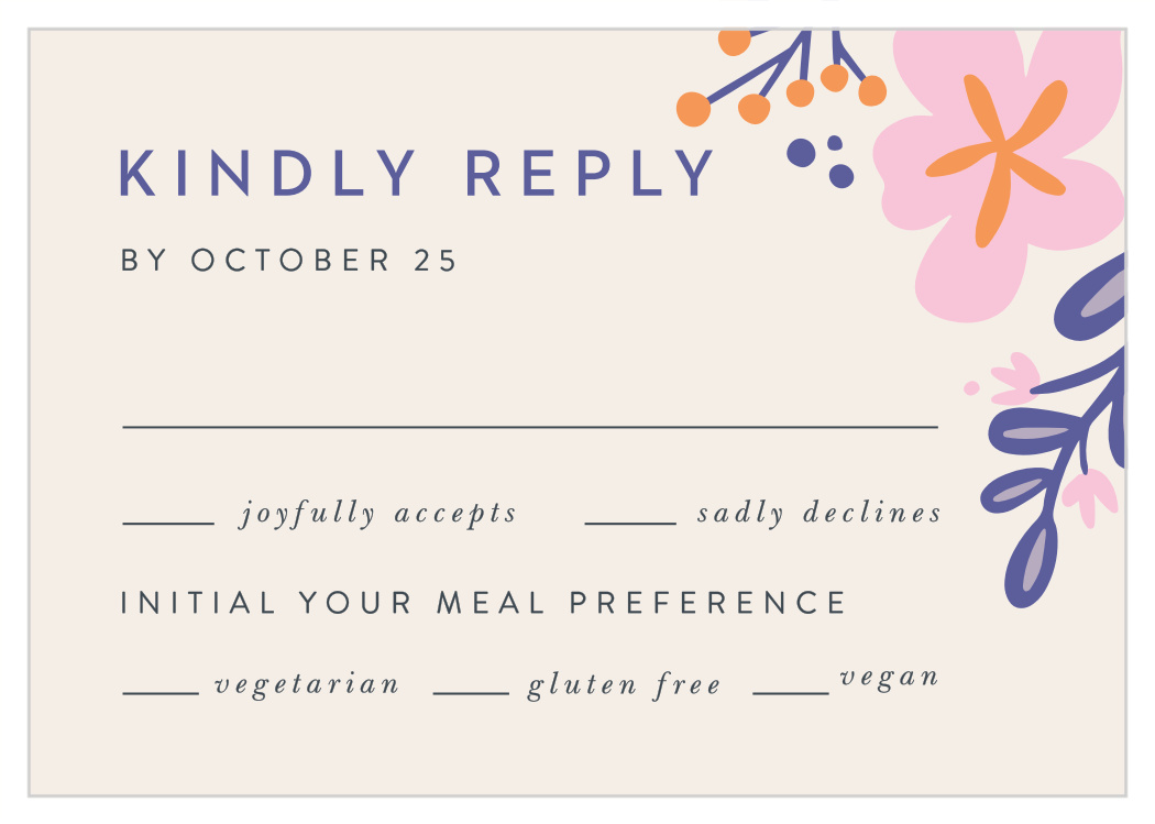 Fluid Florals Response Cards by Basic Invite