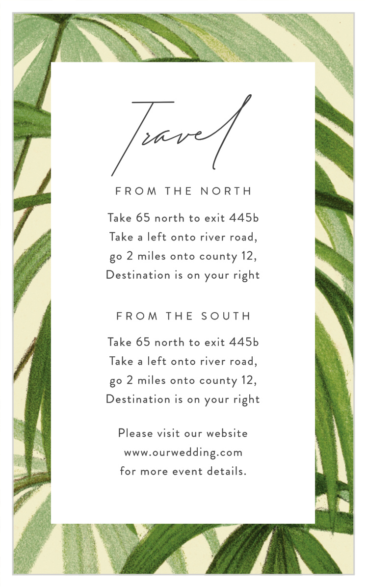 Painted Palm Direction Cards by Basic Invite