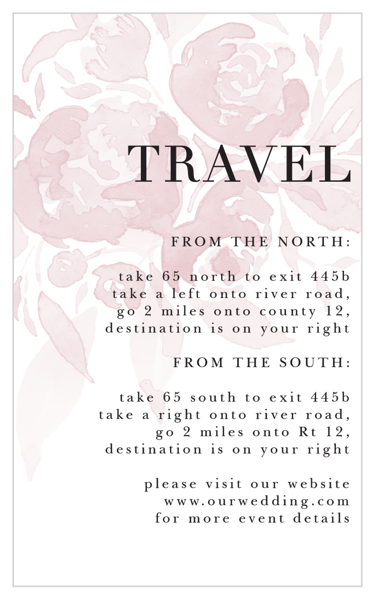 Fresh Peonies Direction Cards by Basic Invite
