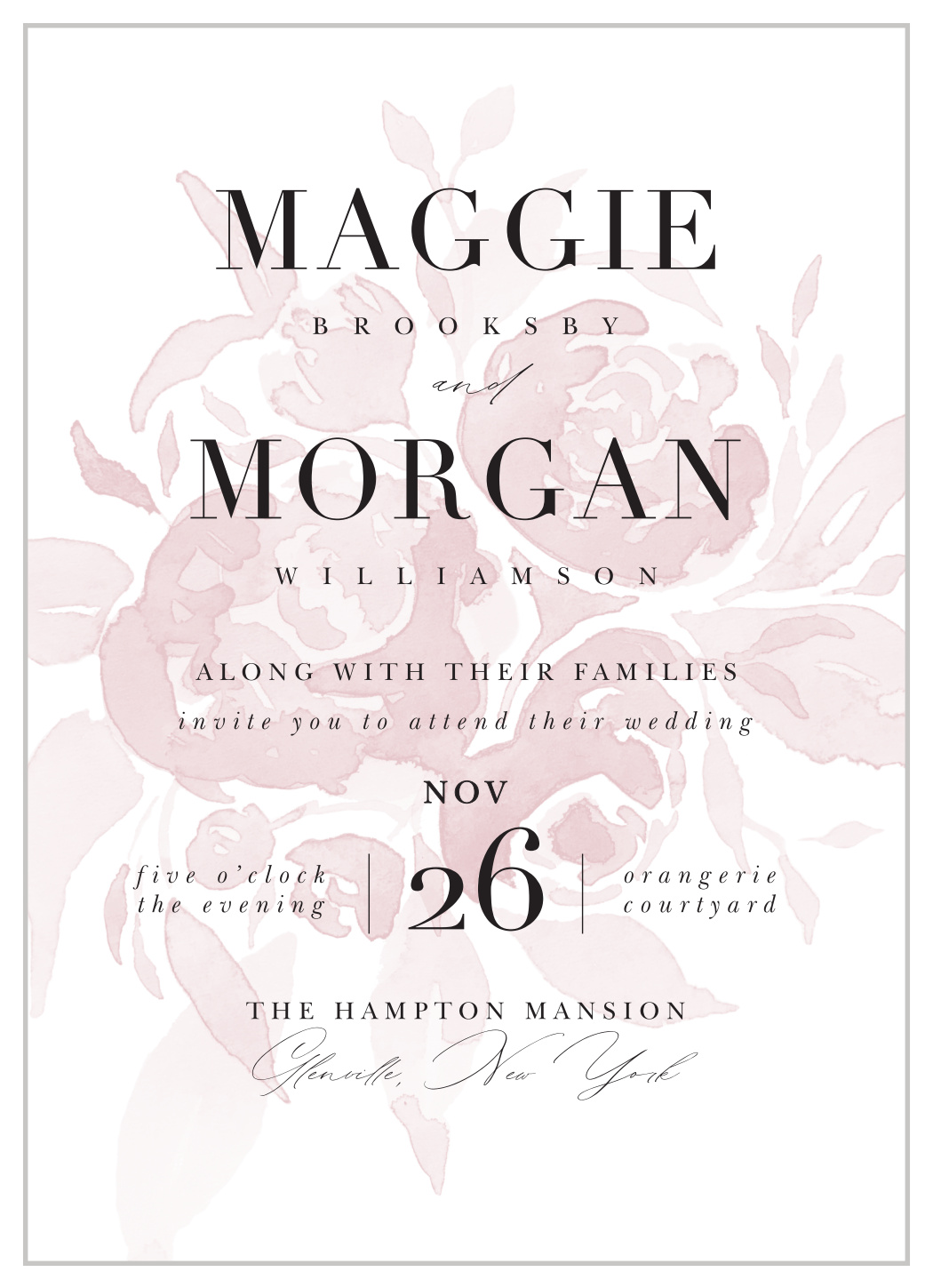 Fresh Peonies Wedding Invitations by Basic Invite