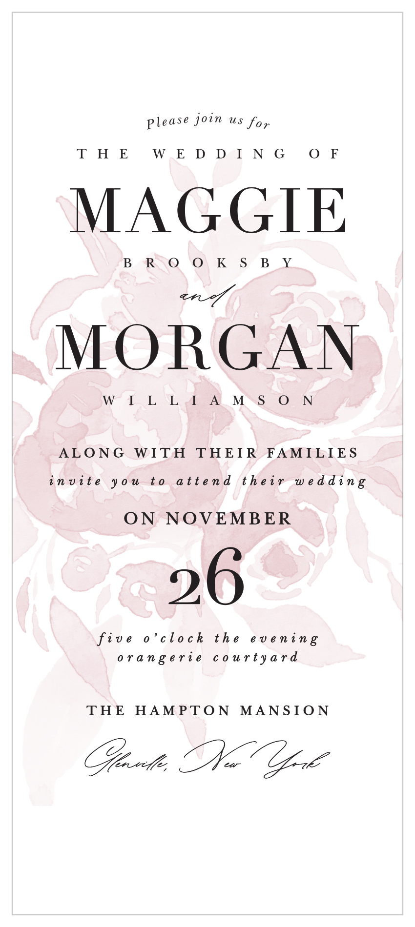 Fresh Peonies Tea Wedding Invitations by Basic Invite