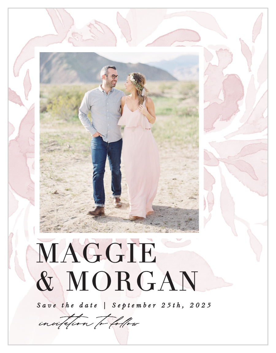 Fresh Peonies Save the Date Cards by Basic Invite
