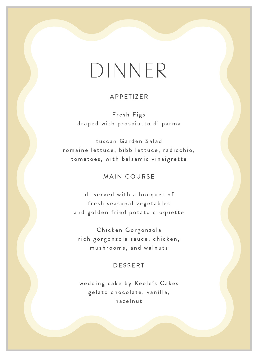 Wave Pool Wedding Menus by Basic Invite