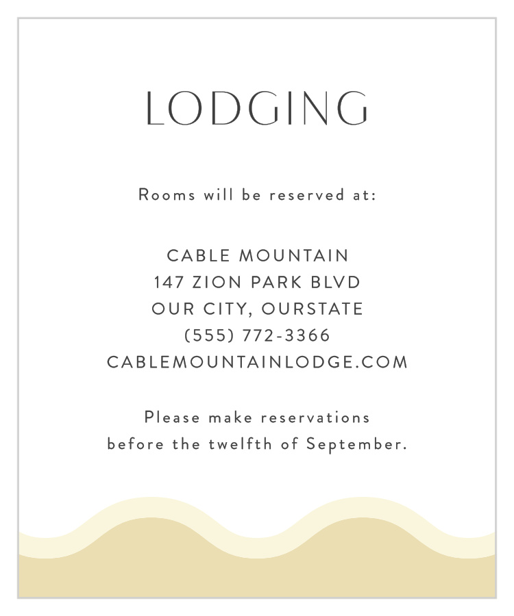 Wave Pool Accommodation Cards by Basic Invite