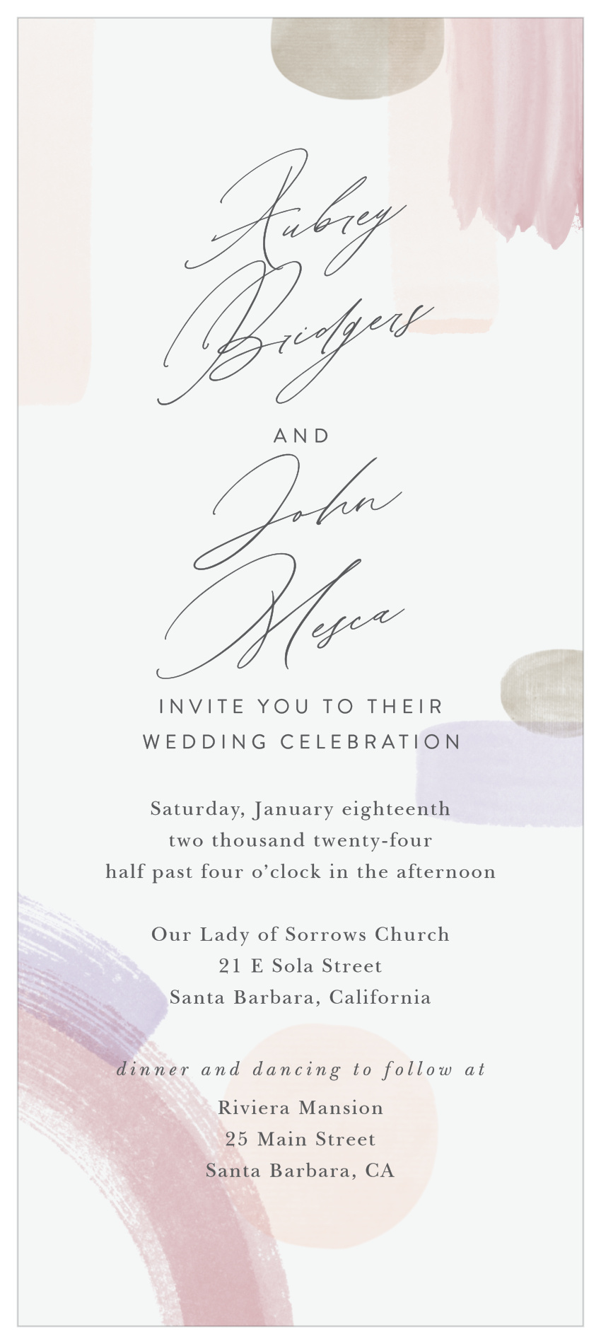 Painted Abstract Tea Wedding Invitations by Basic Invite