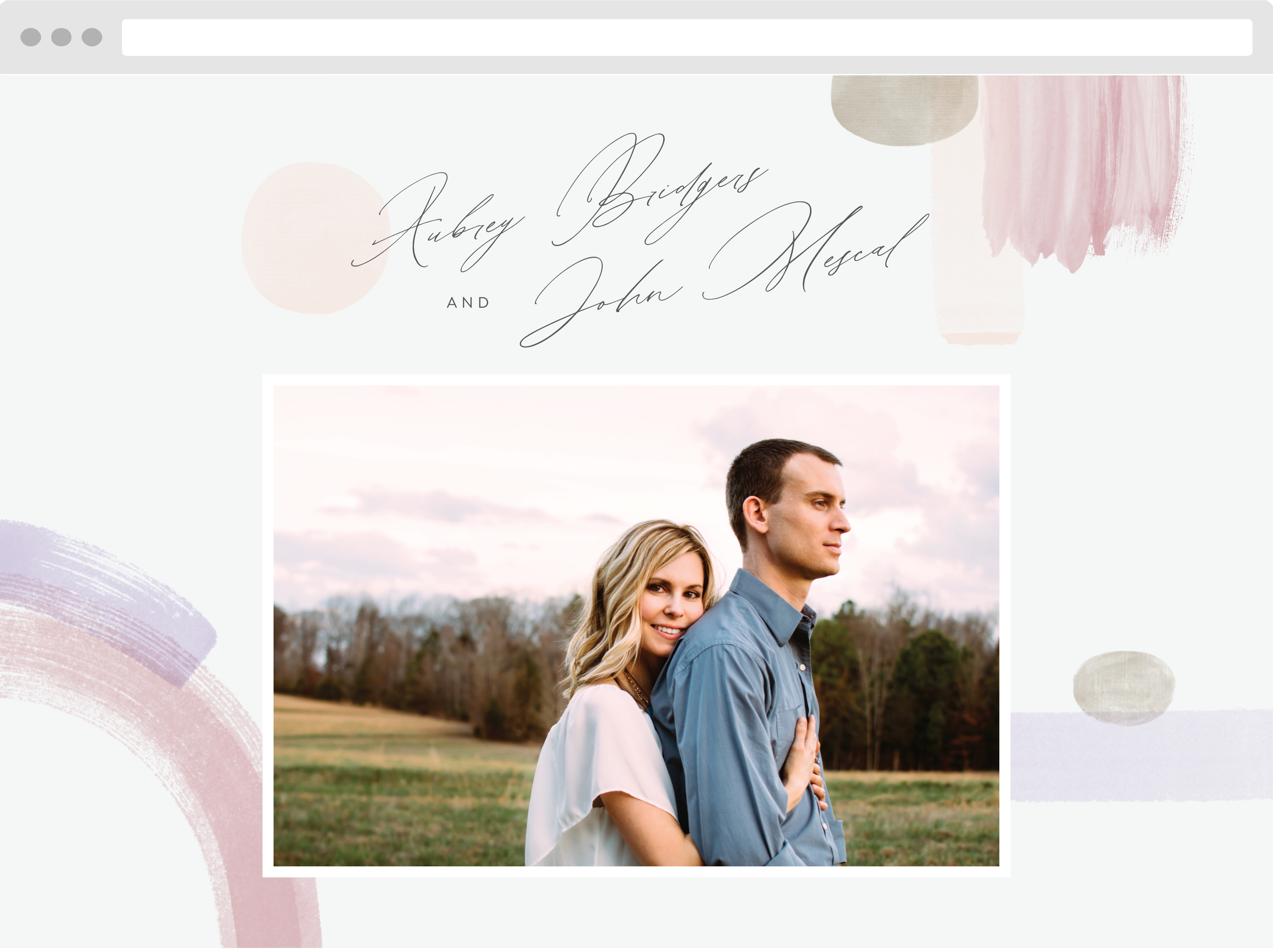 Painted Abstract Wedding Website by Basic Invite