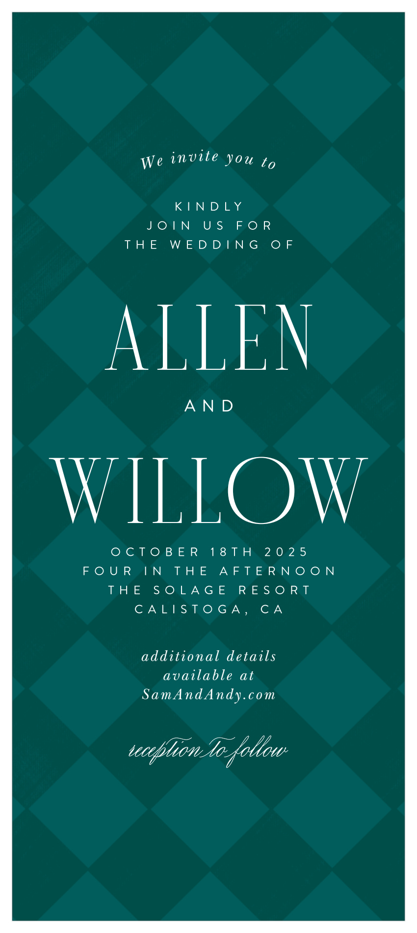 Classic Checker Tea Wedding Invitations by Basic Invite