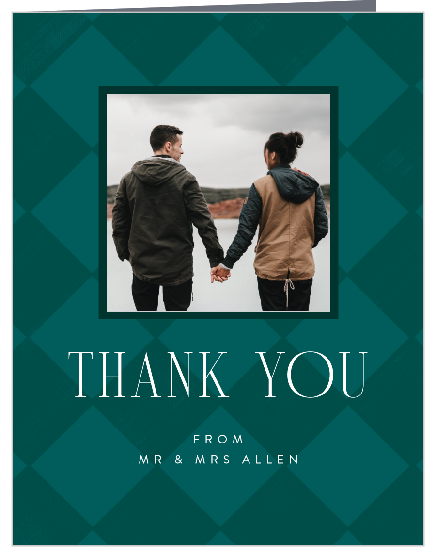 Classic Checker Wedding Thank You Cards by Basic Invite