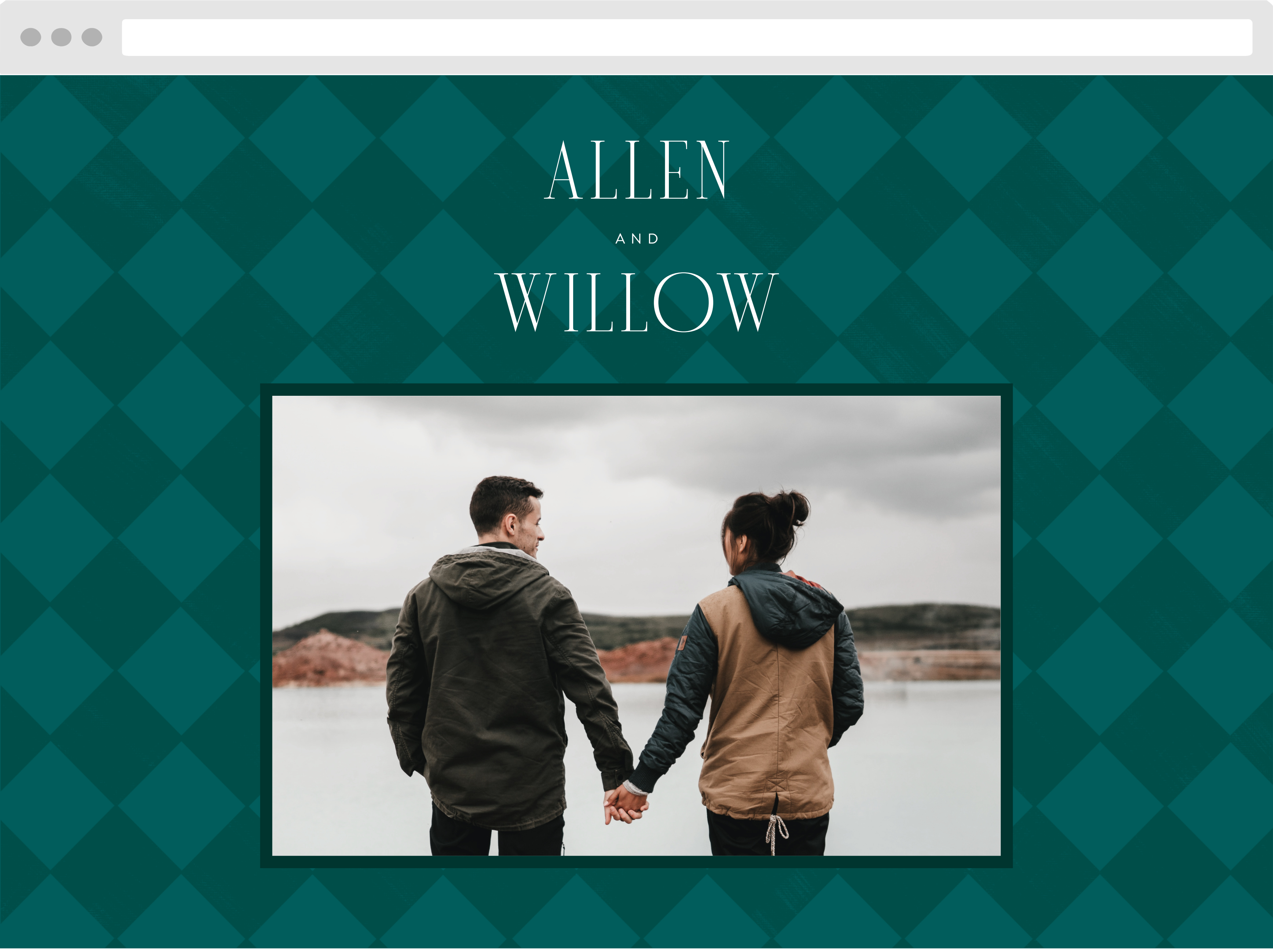 Classic Checker Wedding Website by Basic Invite