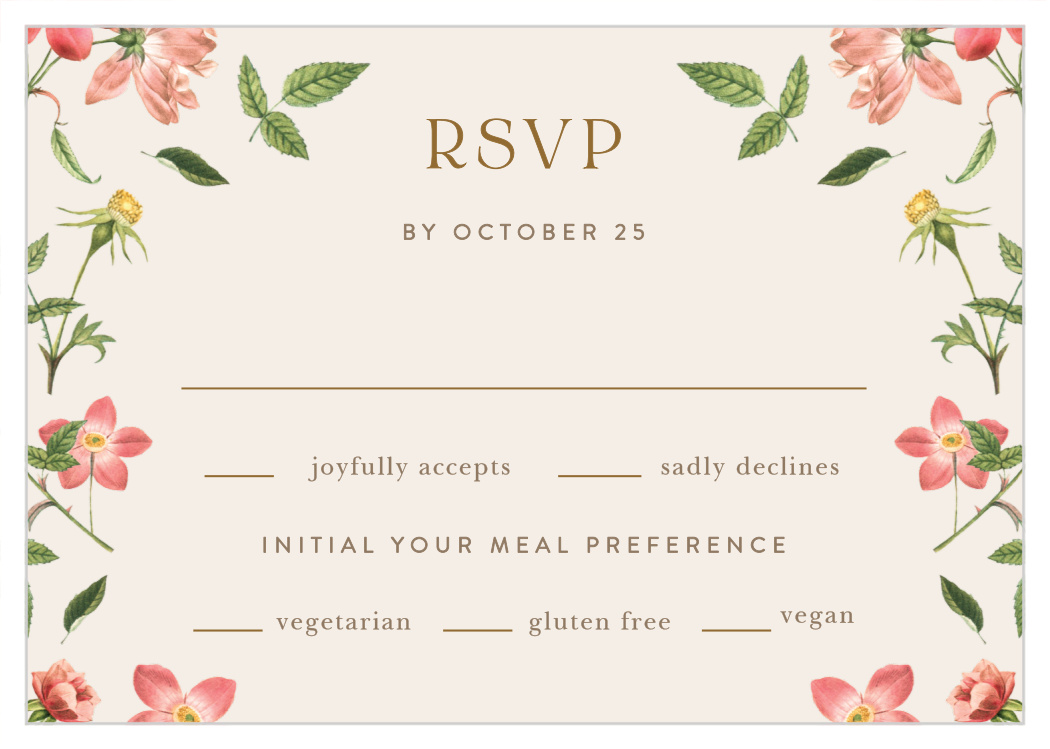 Foraged Florals Response Cards by Basic Invite