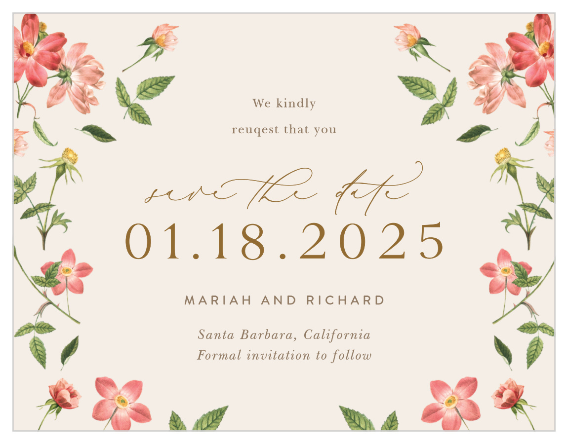 Foraged Florals Save the Date Magnets by Basic Invite